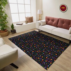 Arcade Rug, Arcade Bar, Retro Game Rug, Arcade Bar Rug, 80s Rug, 80s ...