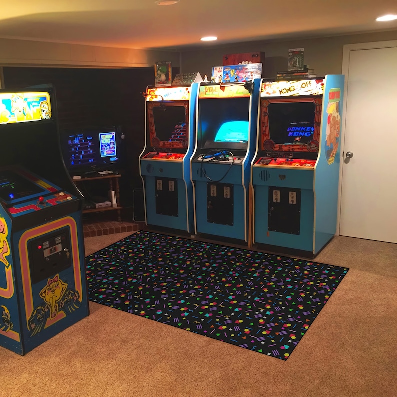 Arcade Rug, Arcade Bar, Retro Game Rug, Arcade Bar Rug, 80s Rug, 80s ...