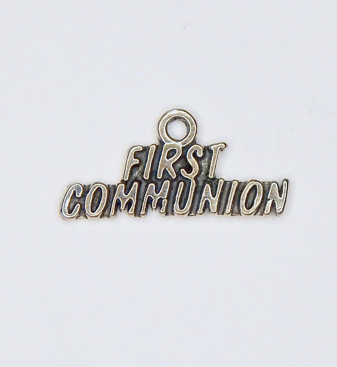 Sterling Silver First Communion Charm - Etsy