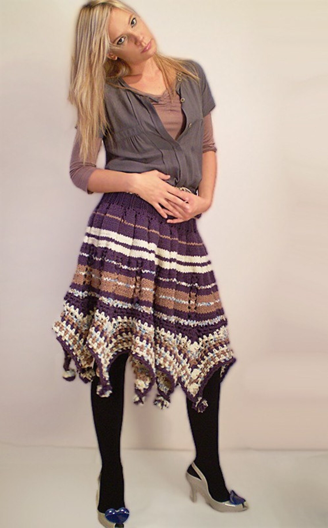 Royal Purple Poncho With Turtle Neck - Etsy