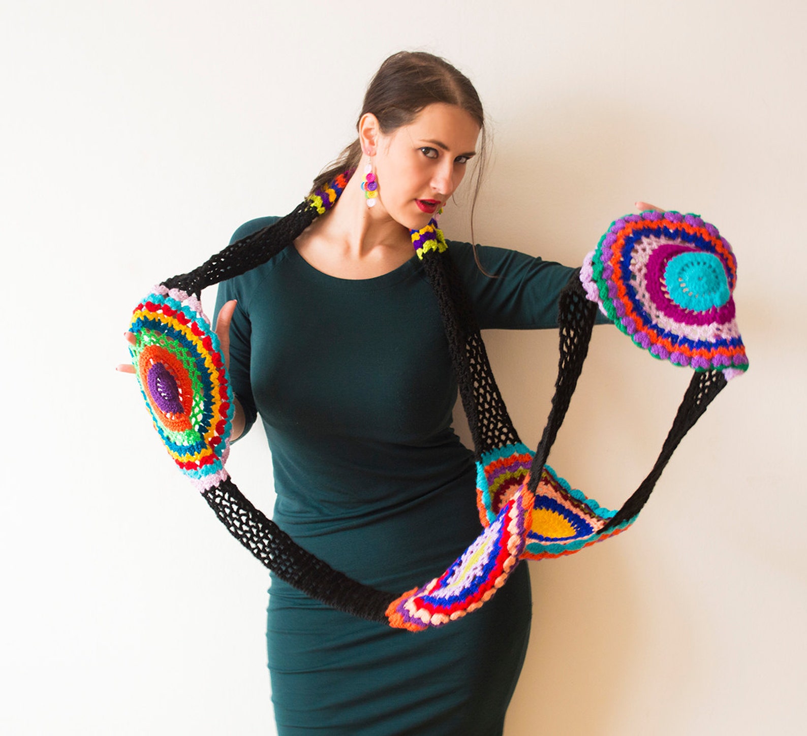 Multicolor Crocheted Circle Infinity Scarf - Etsy