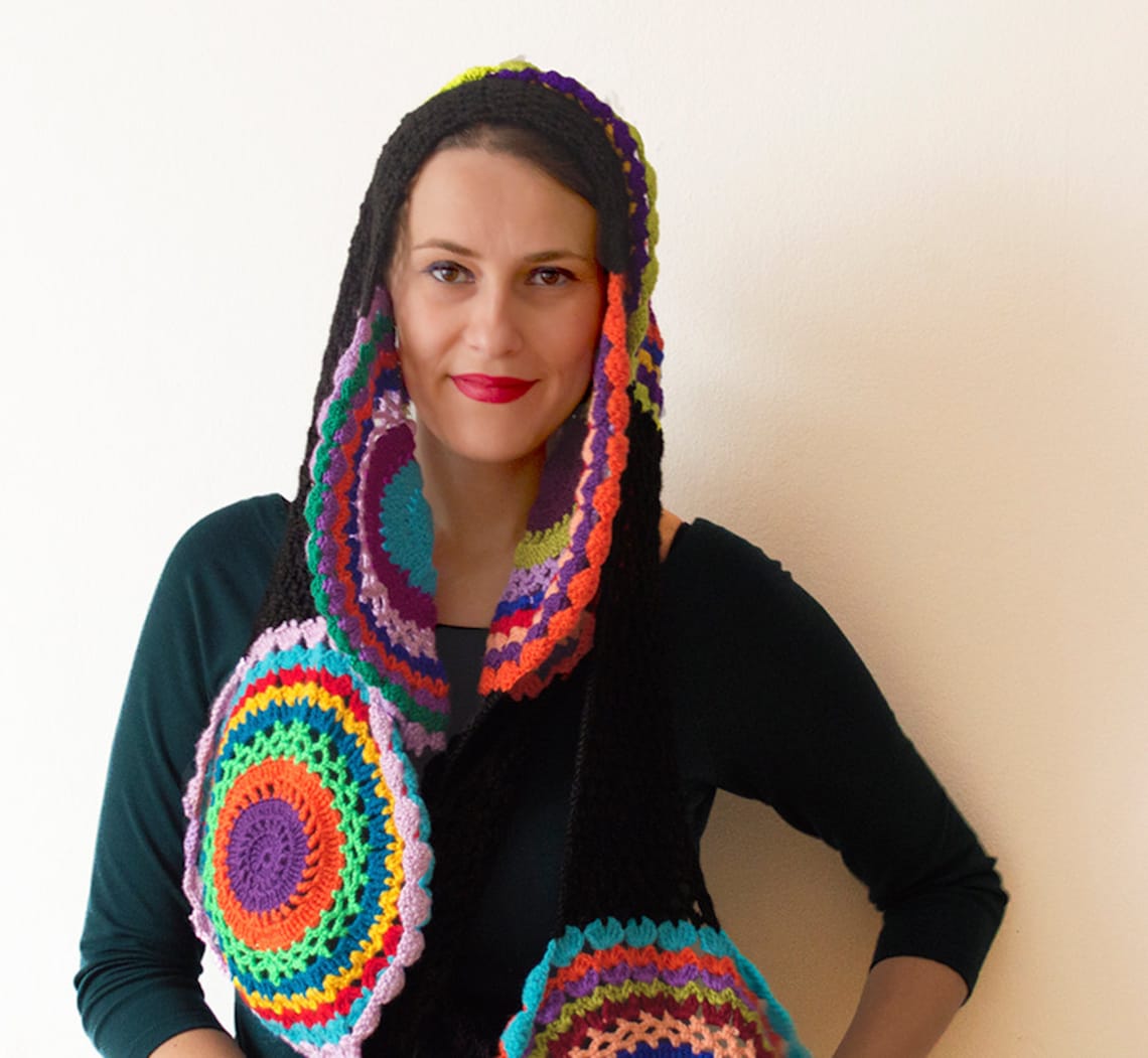 Multicolor Crocheted Circle Infinity Scarf - Etsy