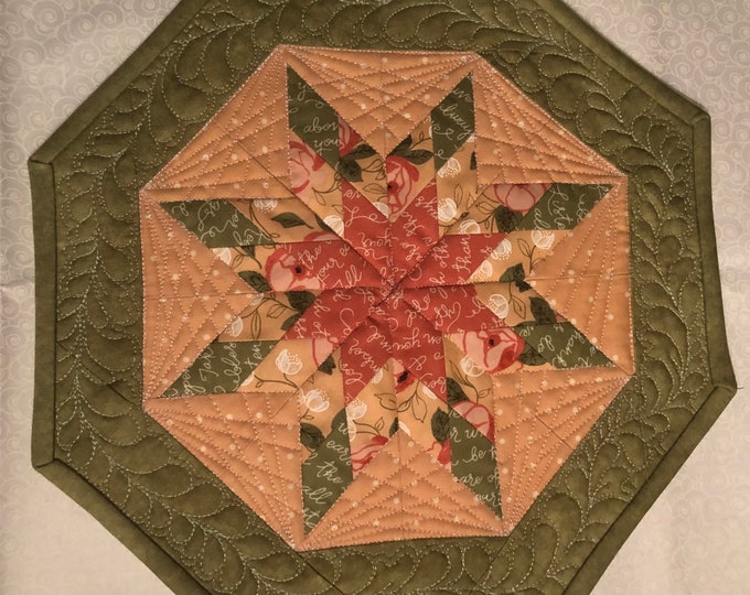 Quilted Table Topper, Stars Table Topper ,quilted Star, Candle Mat ...
