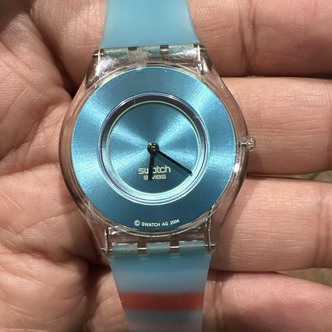 Running Swatch Skin Pasteloop Watch Blue and Multicolor Unisex Slim ...
