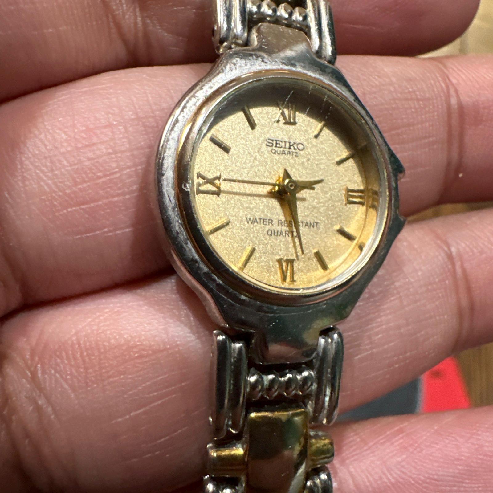 Working Seiko 18K Electro Gold Plate Women's Watch 020357-1689 New ...