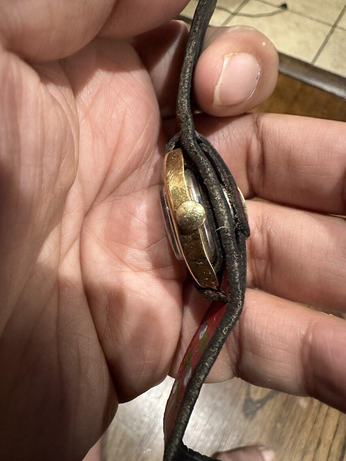 WORKING Timex Rare Vintage Watch Red & Gold Dial Mechanical Watch With ...