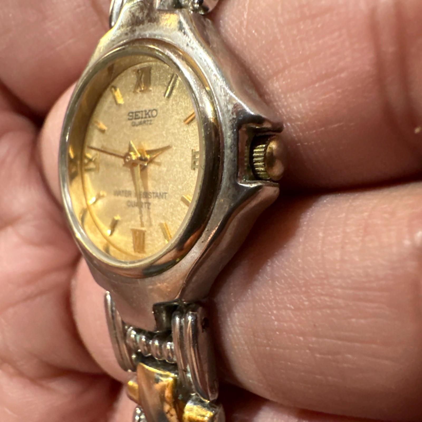 Working Seiko 18K Electro Gold Plate Women's Watch 020357-1689 New ...