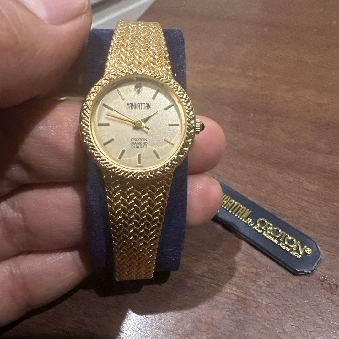 New Vintage Ladies Manhattan by Croton Diamond Quartz Watch Genuine ...