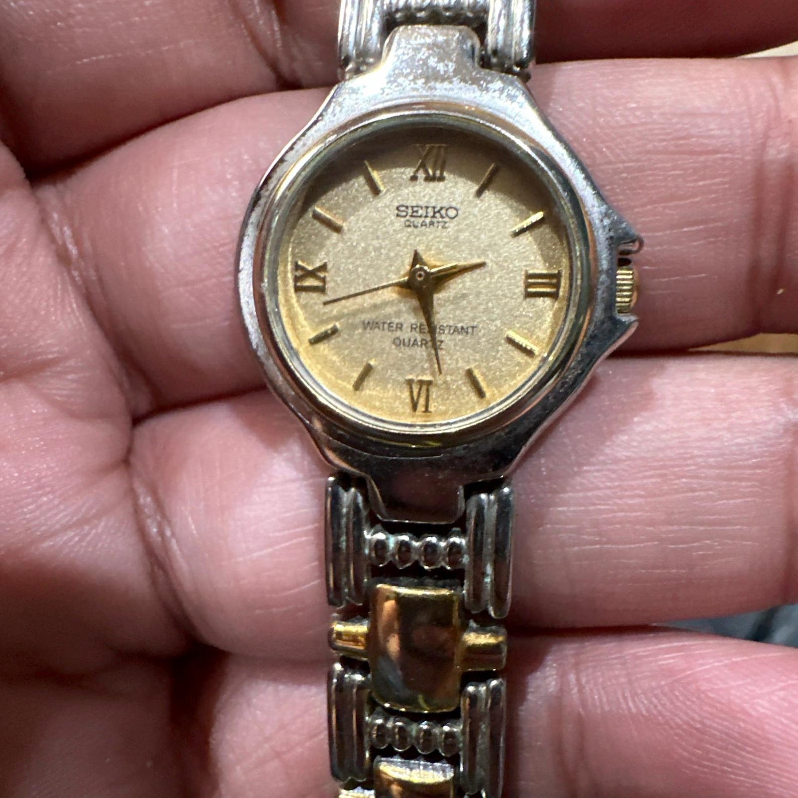 Working Seiko 18K Electro Gold Plate Women's Watch 020357-1689 New ...
