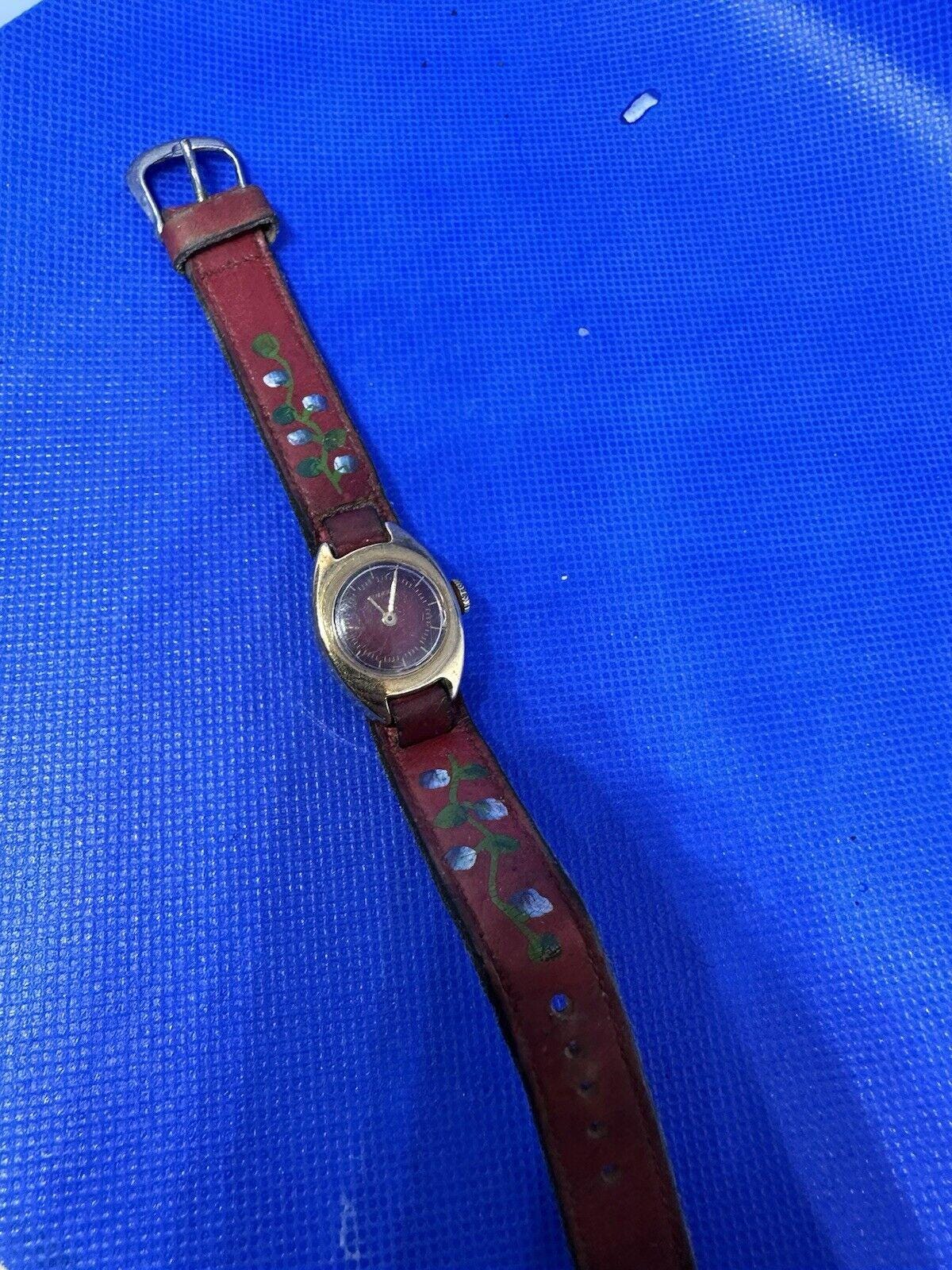 WORKING* Timex Rare Vintage Watch Red & Gold Dial Mechanical Watch With ...