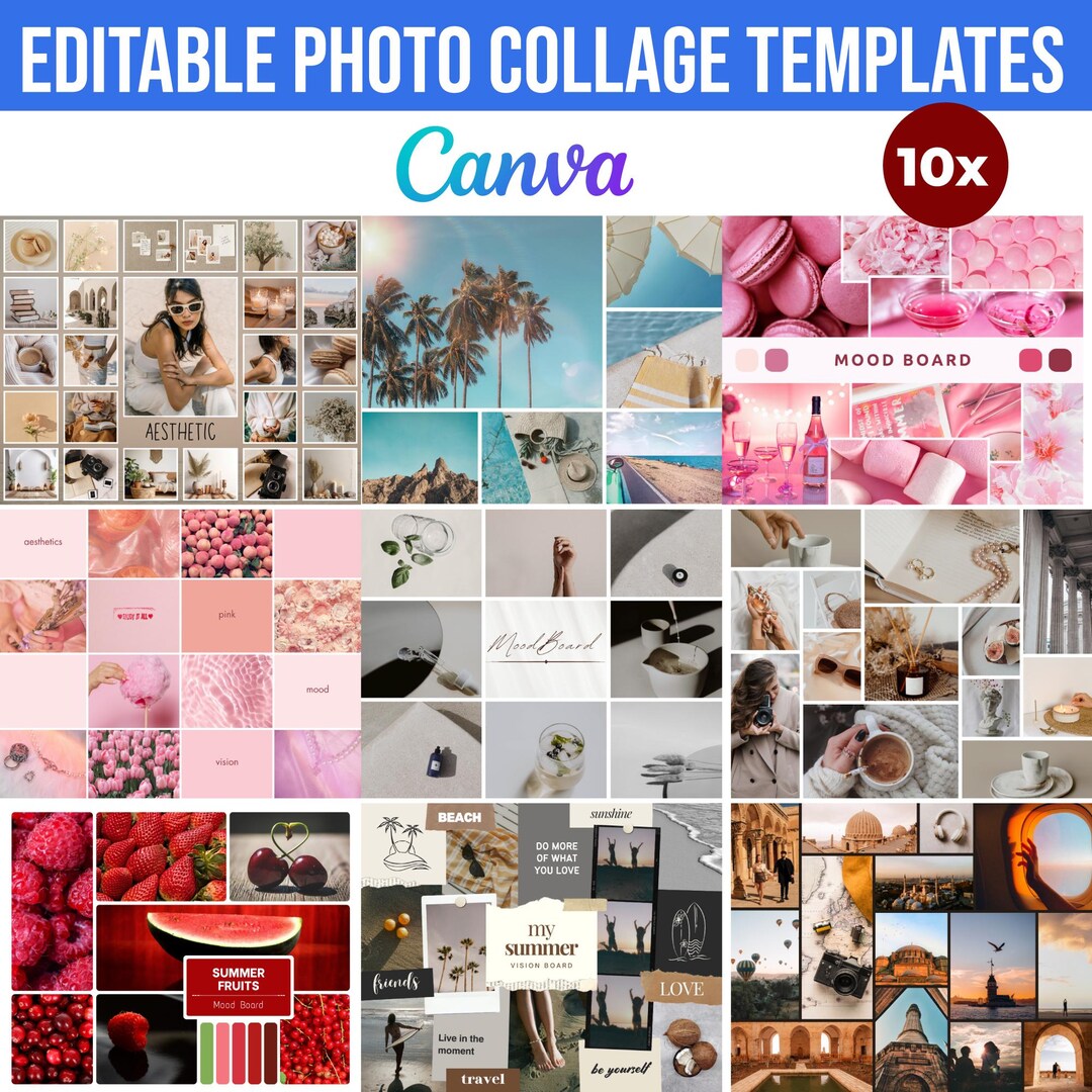 10x Photo Collage Templates, Poster Collage Template for Multiple ...