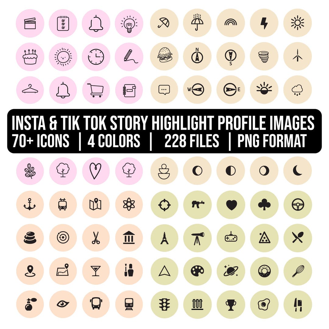 4 Colors Instagram Highlight Story Covers | 70+ Lifestyle Minimalist ...