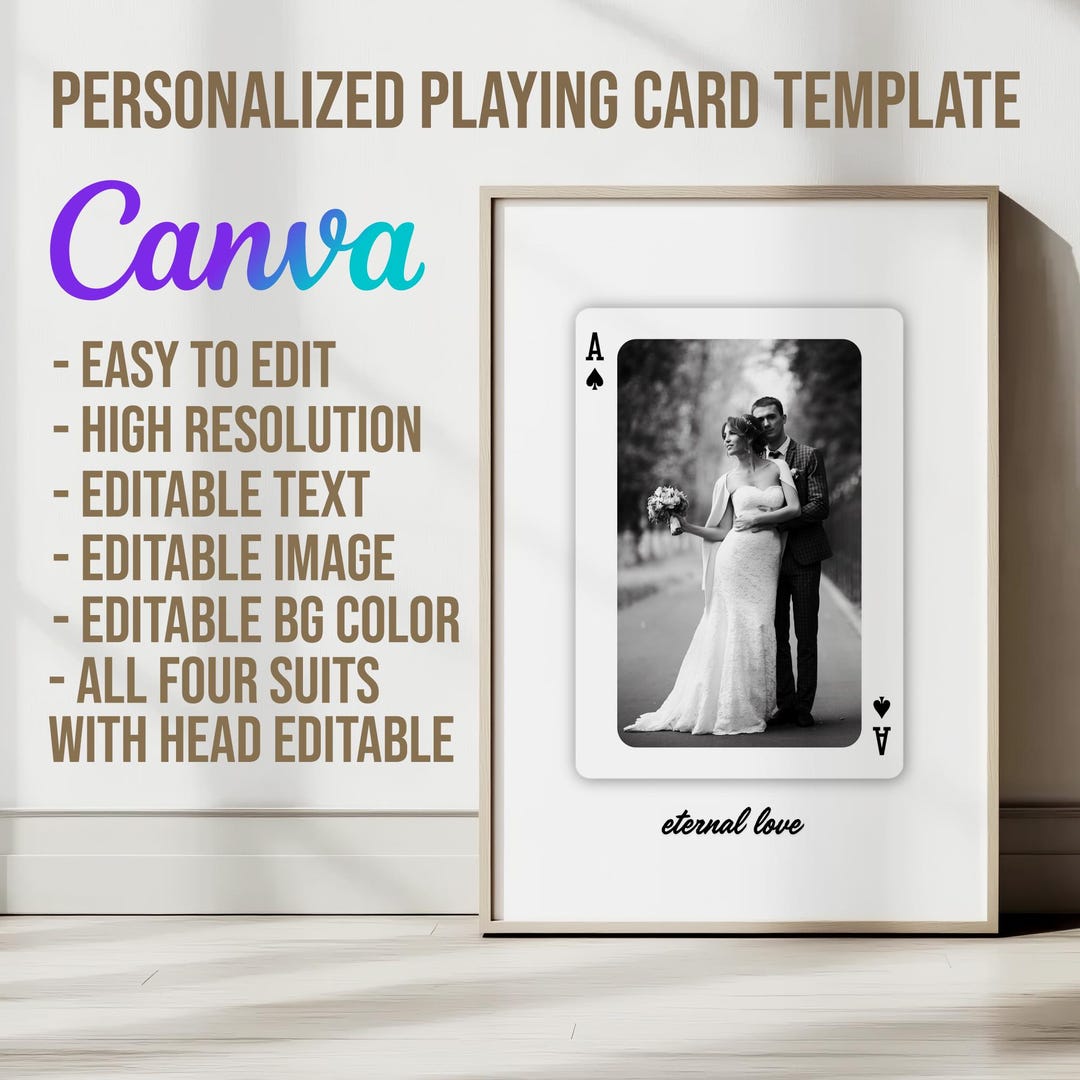 Personalized Playing Card Design Template - Editable Canva Template ...
