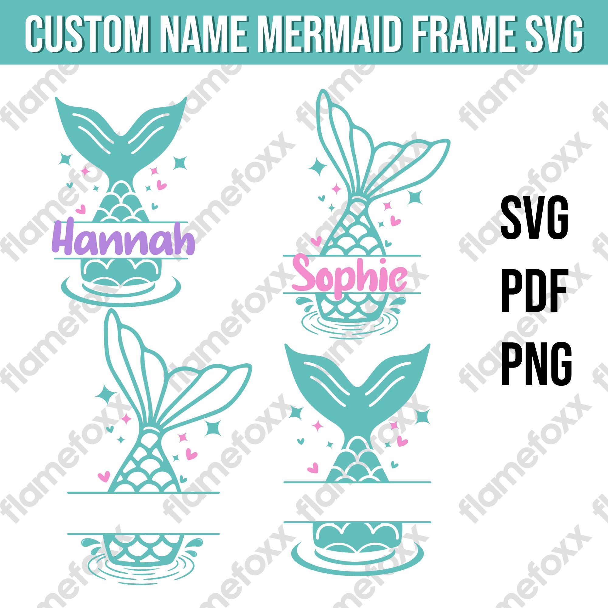 Mermaid Tail Split Monogram SVG, Mermaid Tail SVG Png, Mermaid Scales ...