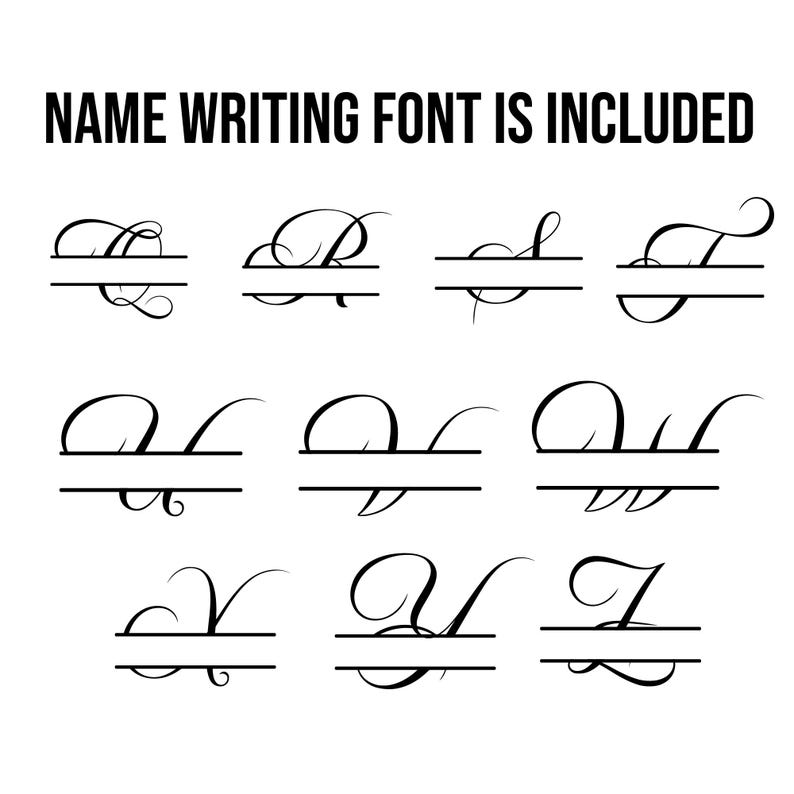 Split Monogram Alphabet SVG, DXF, PNG, Split Monogram Frame Alphabet ...