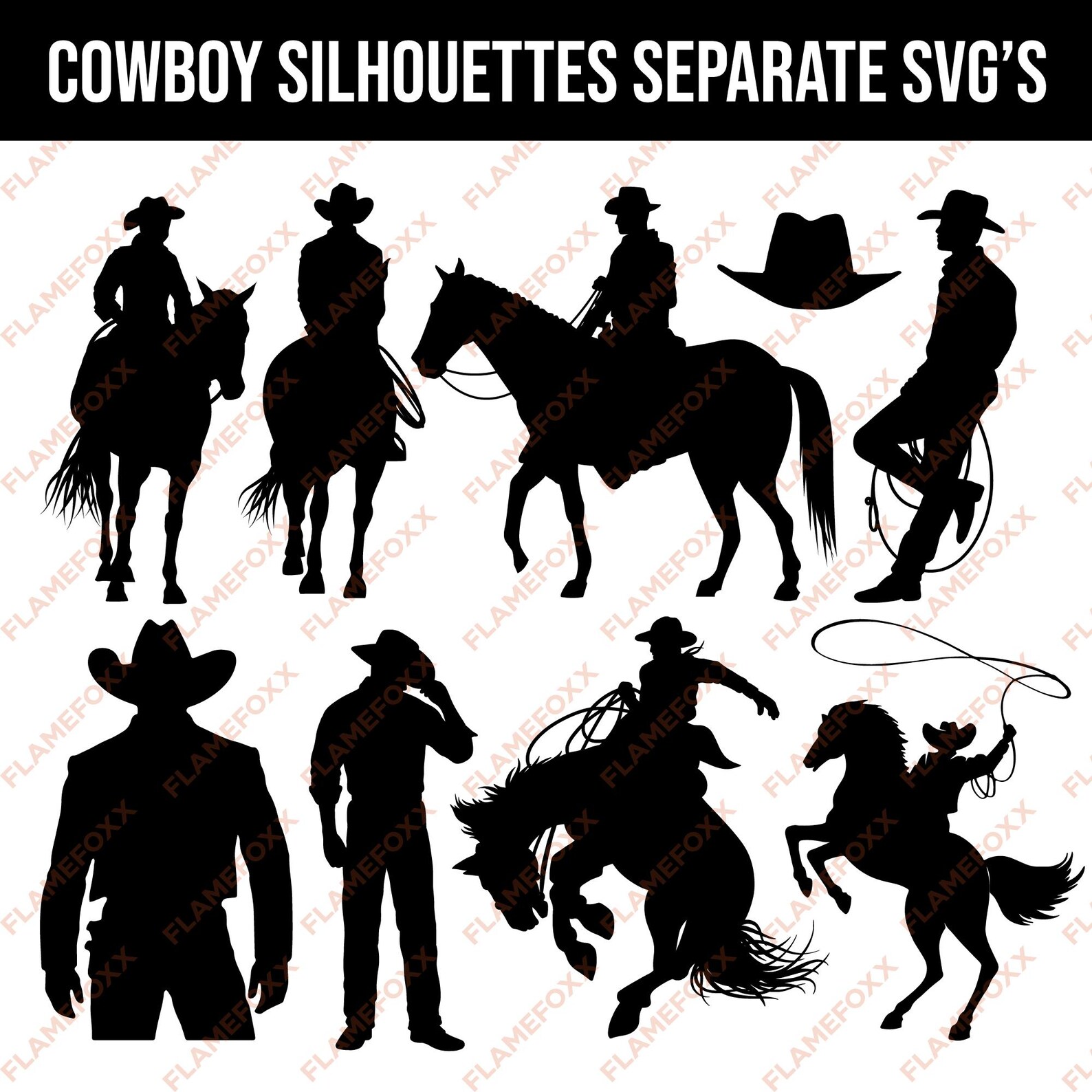 Cowboy Silhouette SVG, Cowboy Clipart PNG , Cowboy Svg, Wild West ...