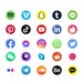 50x Social Media Icons Svg Pdf, Black and Colored Media Icons Vector ...
