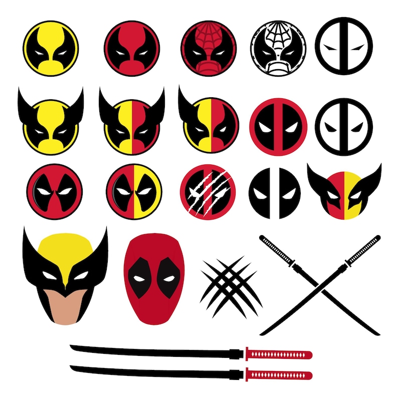 Deadpool and Wolverine Svg Bundle | Wolverine Cut File Svg, Wolverine Svg, Clipart Superhero Cut ...