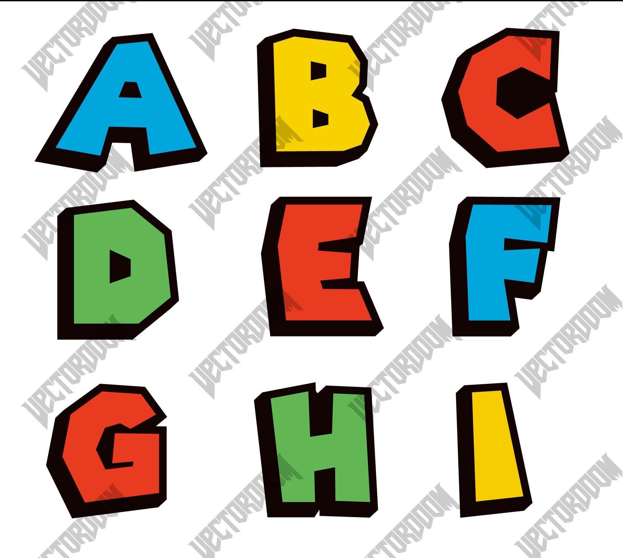 Super Mario Font Svg , Canva Template Mario Bros Typography SVG PNG ...