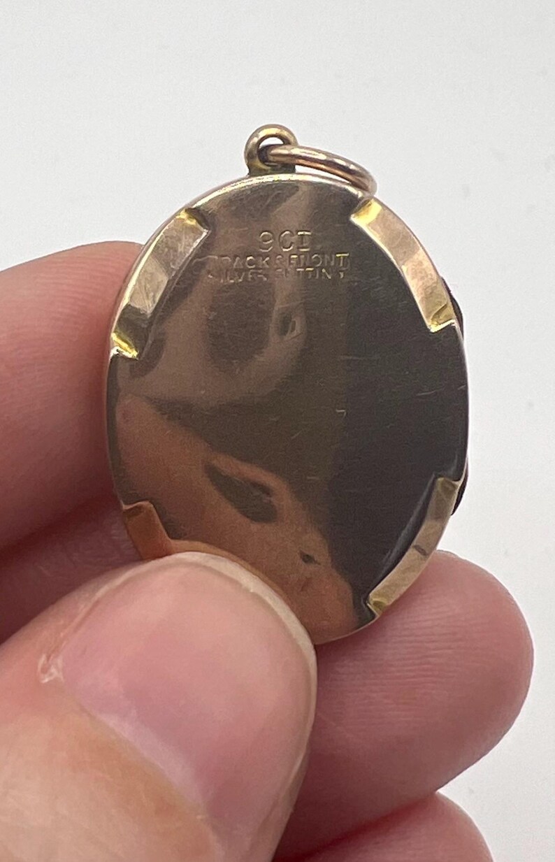 Antique Edwardian Oval 9ct Gold Back and Front Ruby & Pearl Locket ...