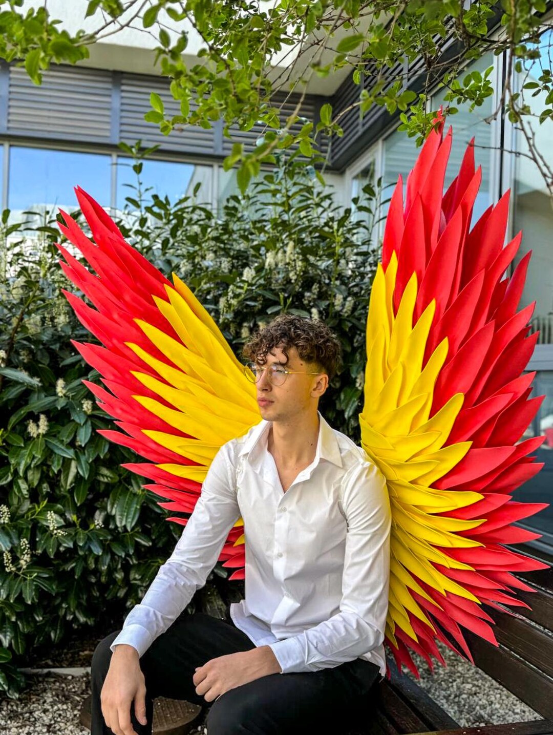 Yellow Big Wings, Wings for Photoshoots, Colorful Angel Wings, Red Bird ...