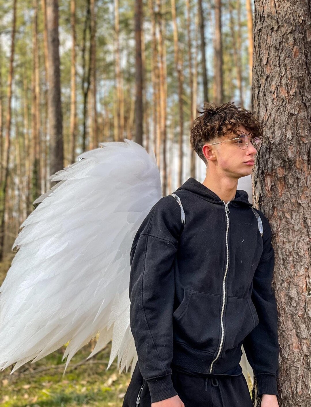 White Cupid Angel Wings, Fluffy White Wings, Cosplay Wings, Butterfly ...