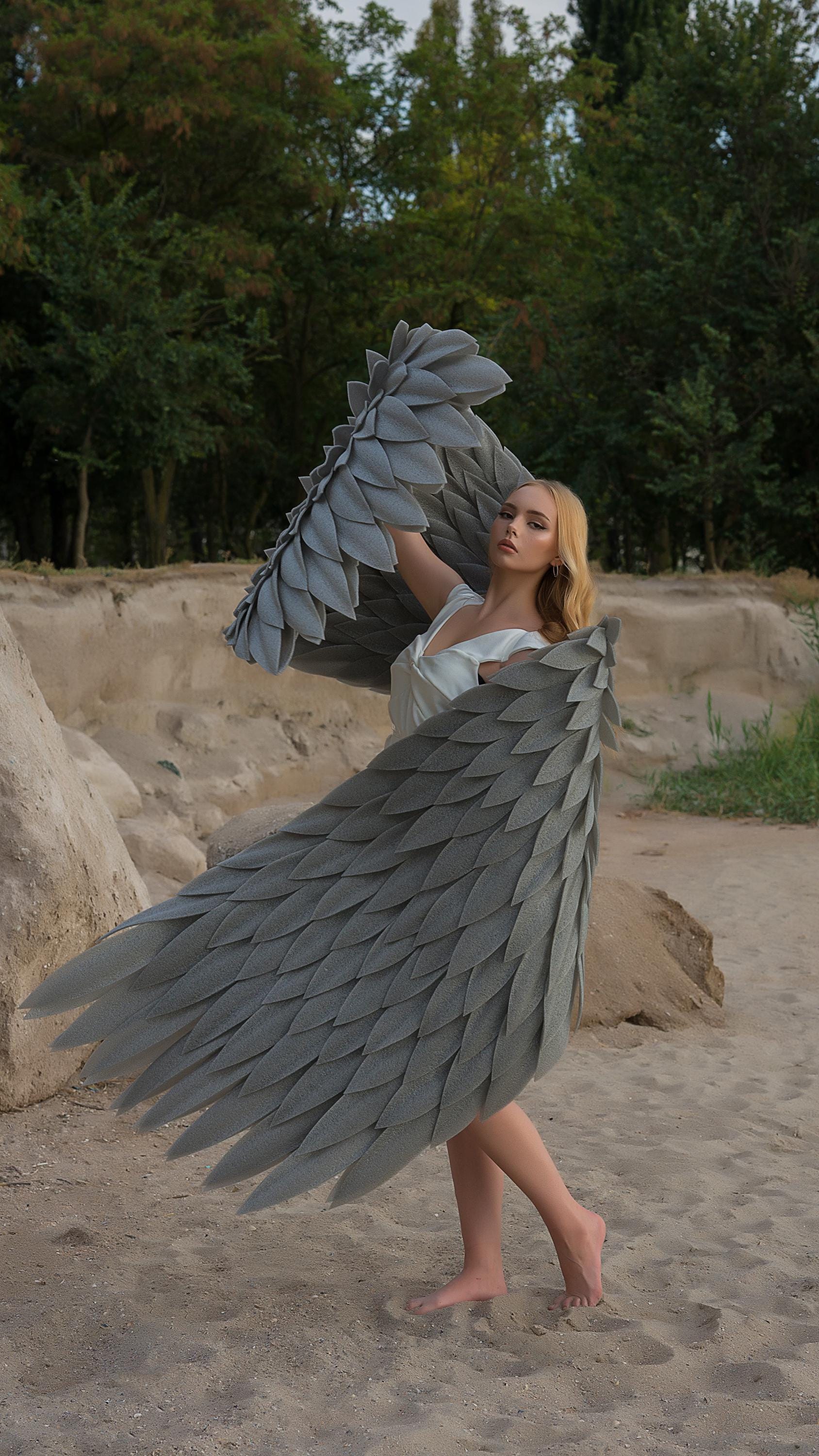 Graphite Color Dance Wings, Wings for Carnival, Cosplay Costume, Party ...