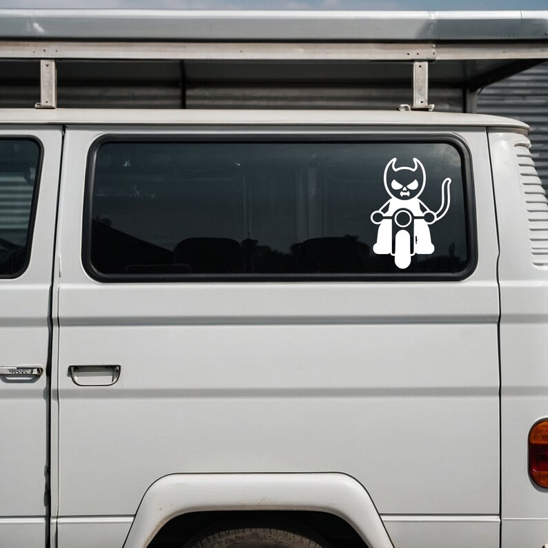Devil Biker Motorcycle No. 3, Car Sticker, Car, Decal, Sticker, High ...