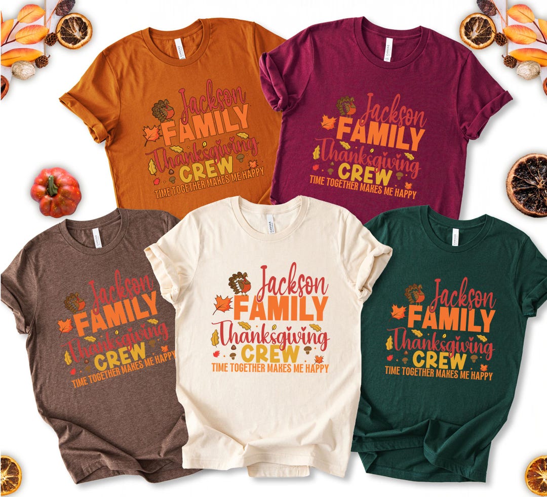 Personalized Family Thanksgiving Crew Shirt, Autumn Matching Outfit - Etsy