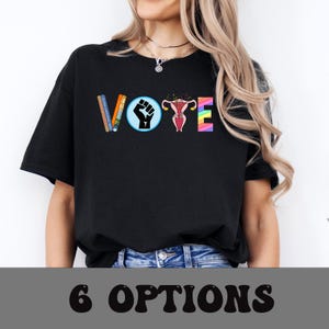 6 Designs Vote Shirt, Banned Books Shirt, Reproductive Rights Tee, BLM ...