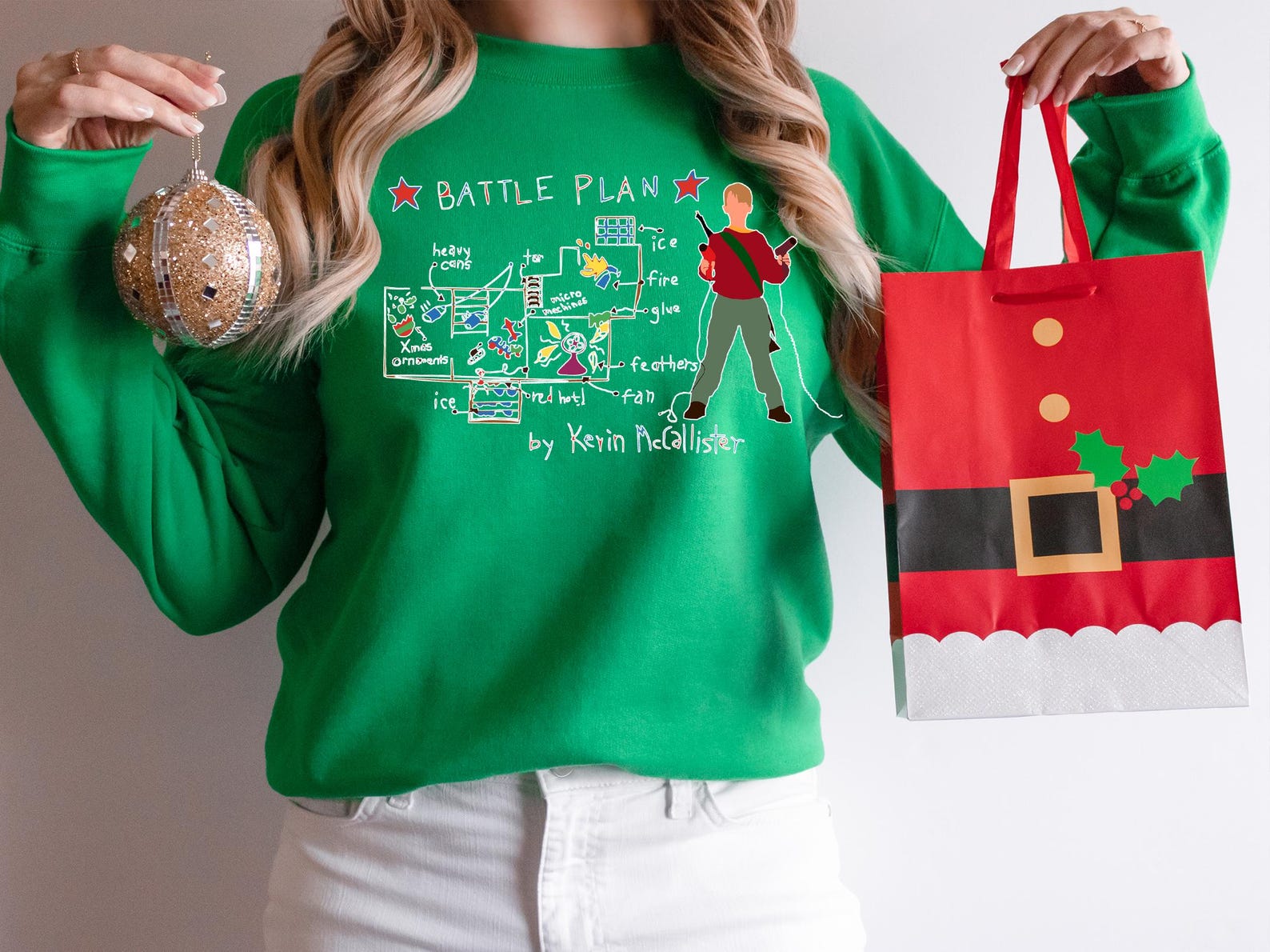 Kevin Battle Plan Home Alone Sweatshirt,kevin Mccallister Trap Design ...