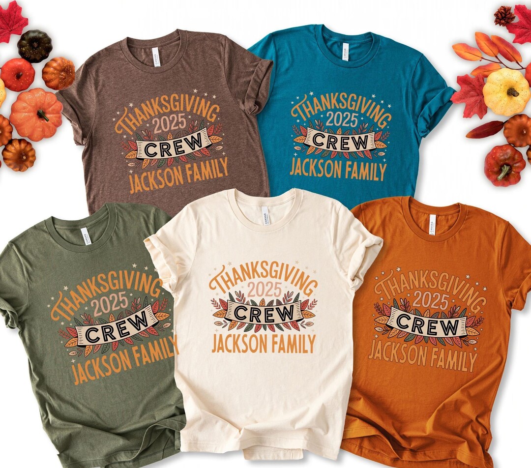 Personalized Thanksgiving Crew Shirt – Custom Family Matching Tee - Etsy