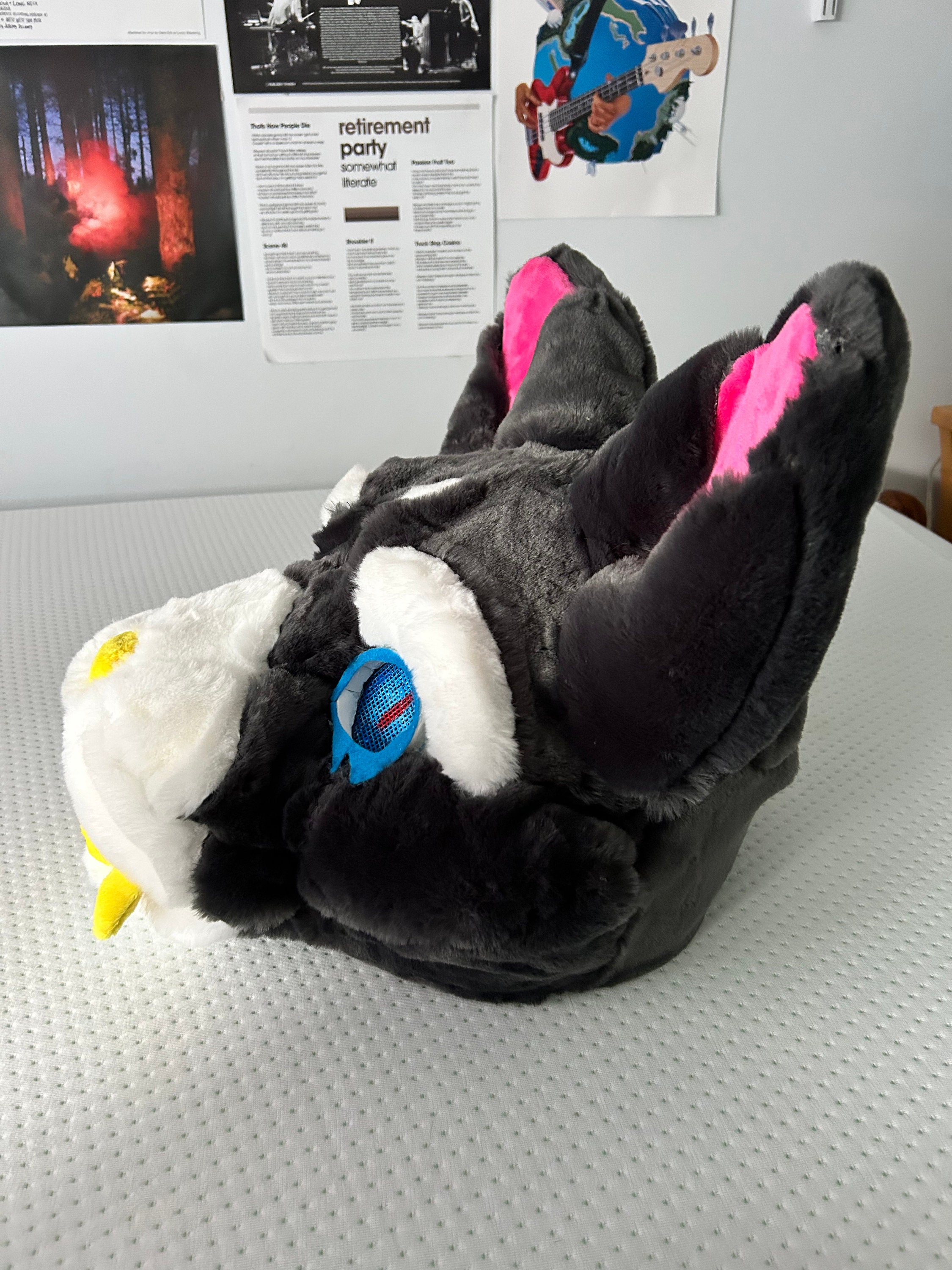 Toony Wolf Canine Fursuit Mini-partial Black and White USED Premade Cosplay Mask Costume - Etsy