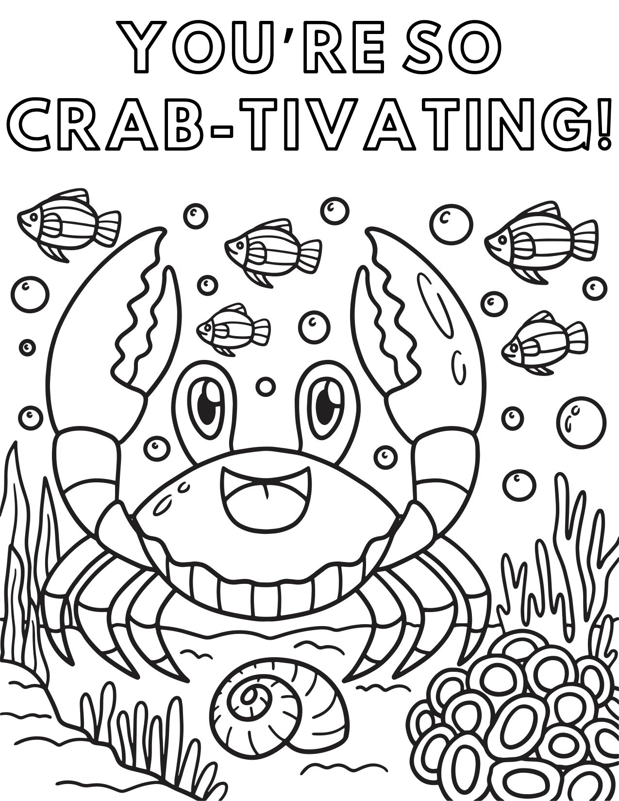 Ocean Animals and Puns Coloring Book Children's Coloring Book Instant ...