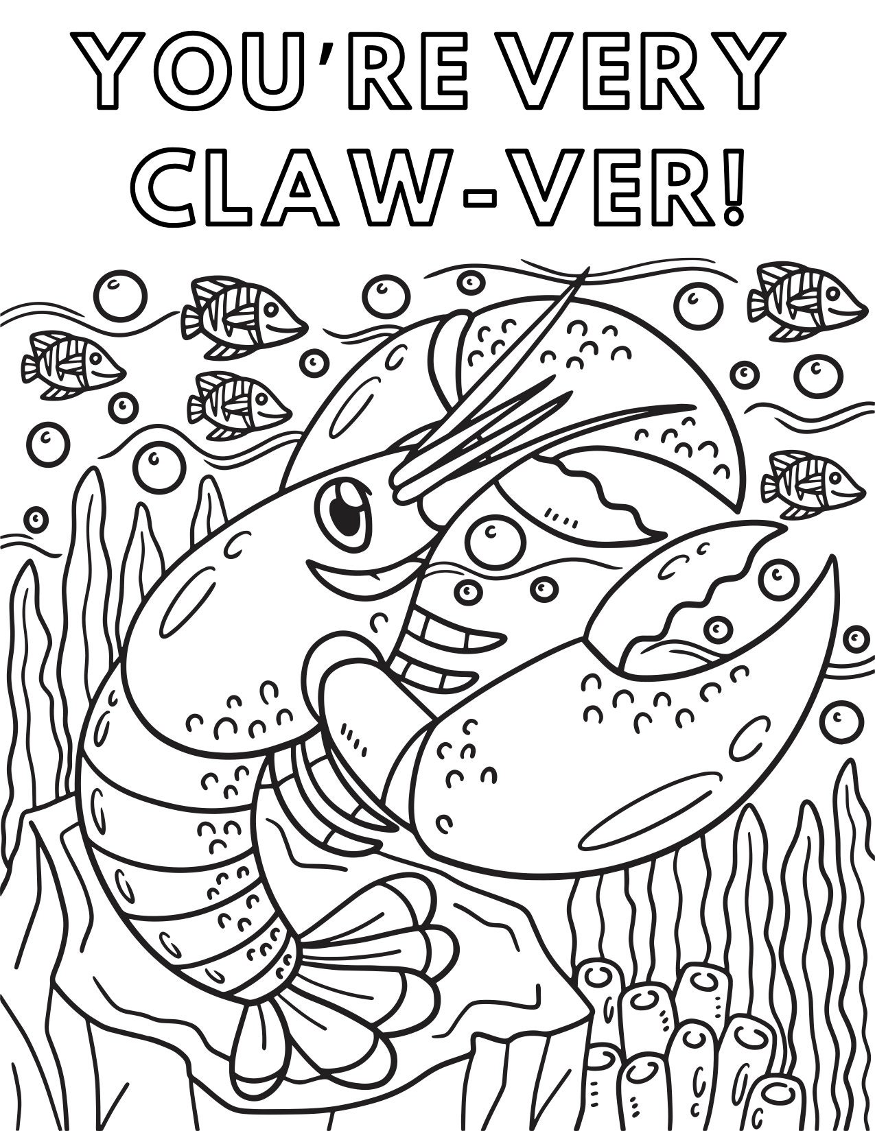 Ocean Animals and Puns Coloring Book | Children's Coloring Book ...