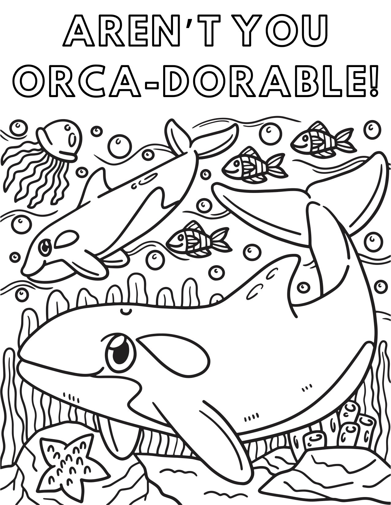 Ocean Animals and Puns Coloring Book Children's Coloring Book Instant ...