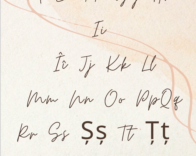 Romanian Alphabet Printable Art, Romanian Digital Print - Etsy