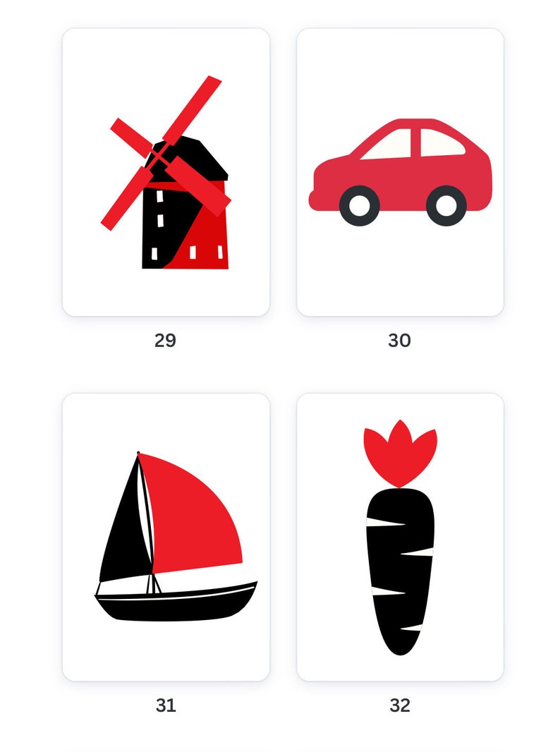 High Contrast Visual Stimulus Cards for Babies (3 - 6 Months) - Etsy