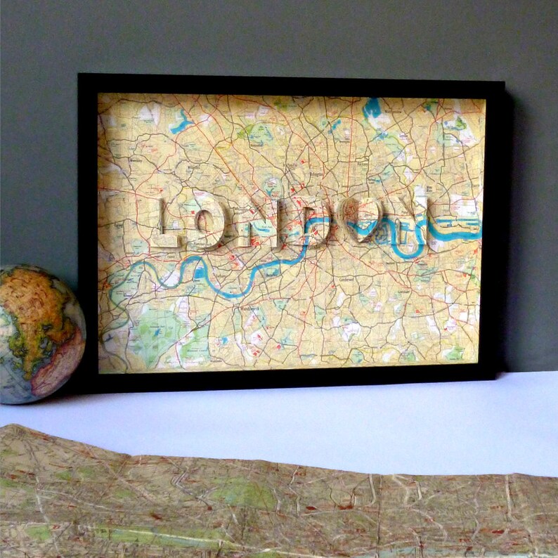 London Letter Map - Etsy