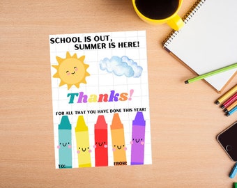 End of Year Teachers Gift Card Holder for Summer, End of School Teacher ...