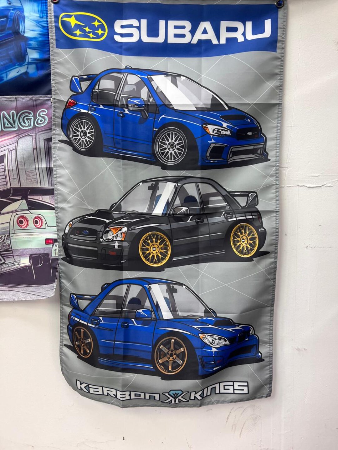 Subaru STI FA Hawkeye Blobeye Garage Flag/tapestry Wall Hanging - Etsy