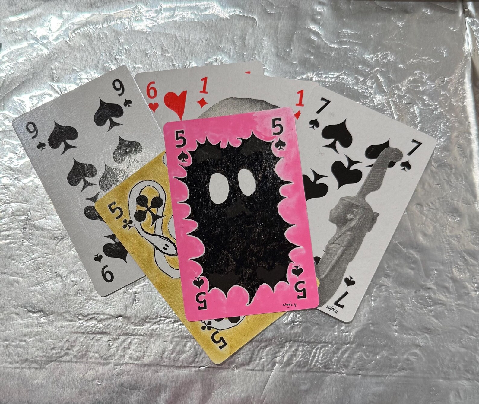 COOL (born in 1993) Five of Spades, 2024 Collage on Playing Card ...