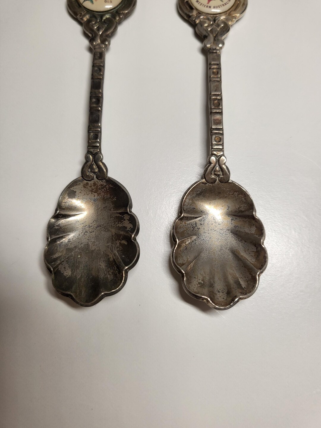 Floral Enamel Souvenir Spoons: Kangaroo Paw & Cooktown Orchid, Western ...