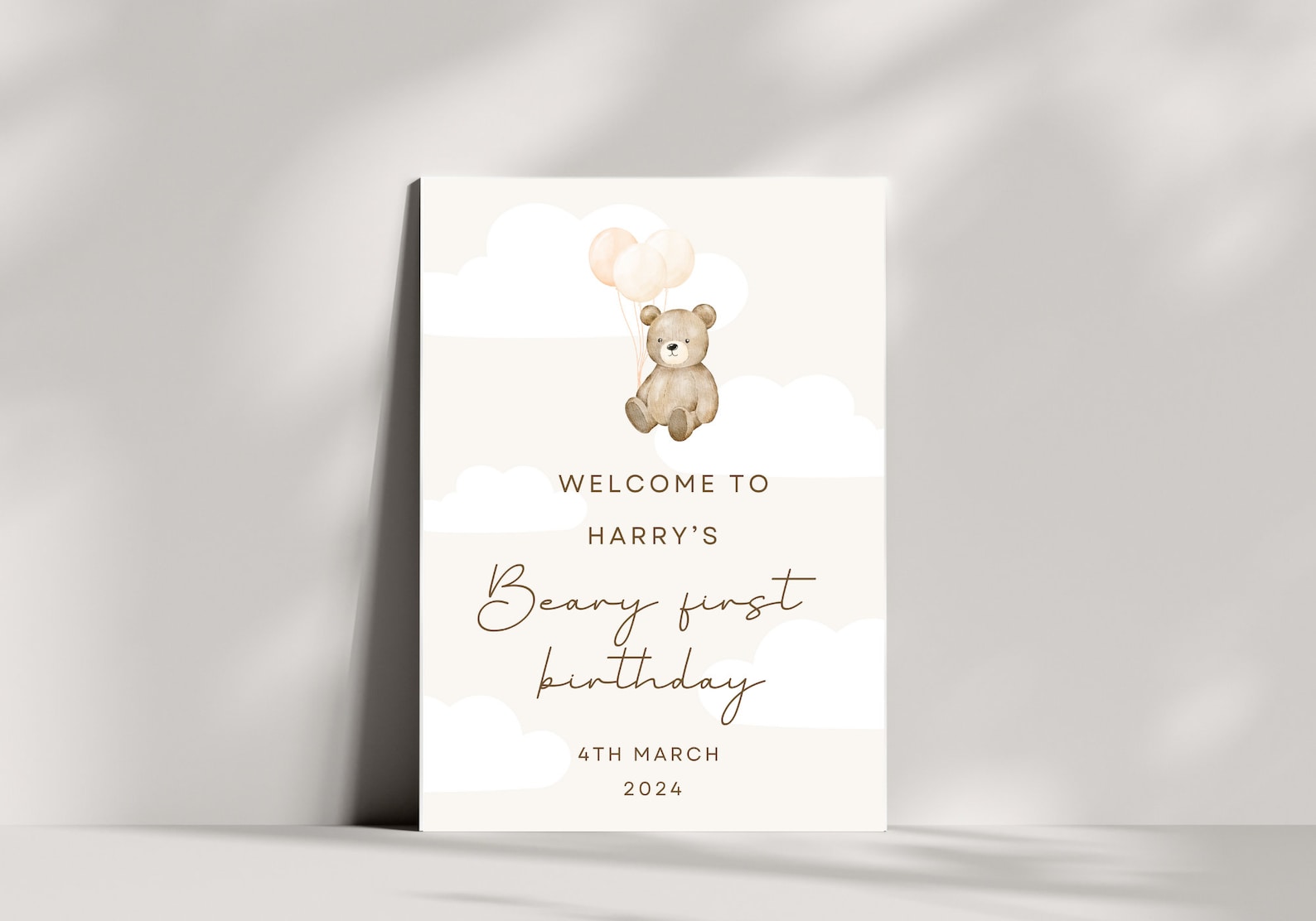 Beary First Birthday, Welcome Sign, Bear Birthday, First Birthday ...