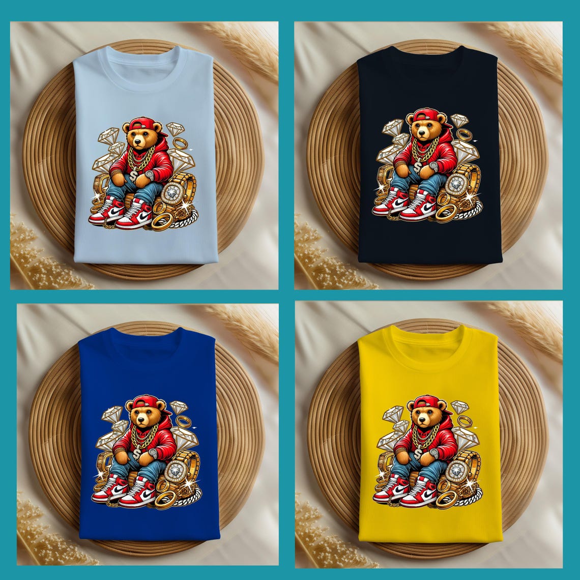 Red Hip Hop Bear Digital Download - Etsy