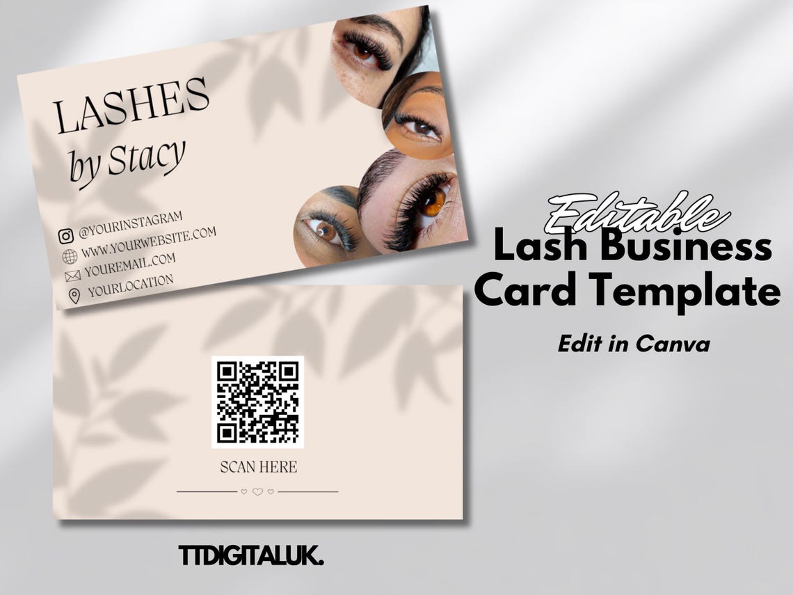 DIY Editable Nail Business Card Template - Etsy