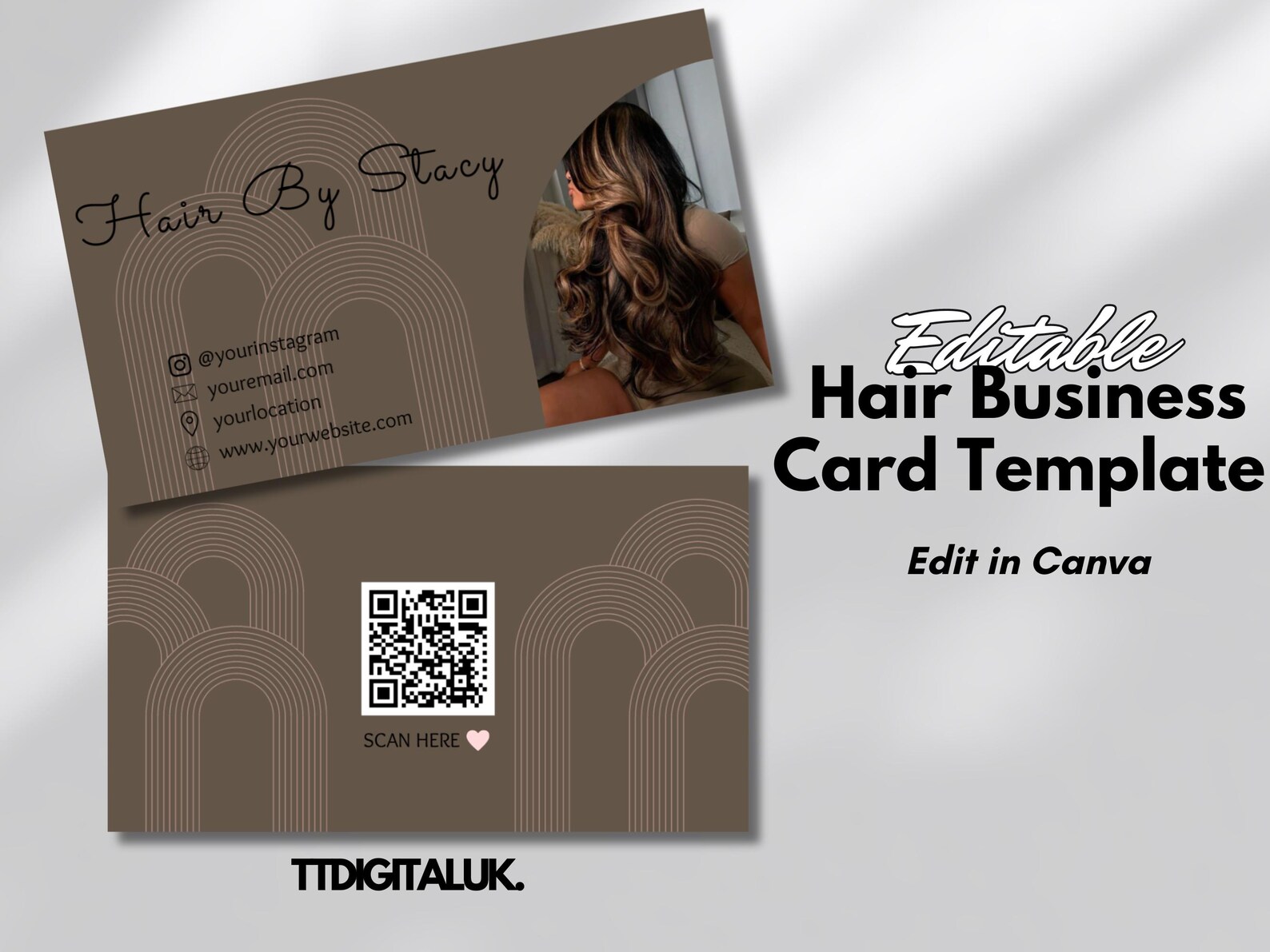DIY Editable Hair Business Card Template - Etsy