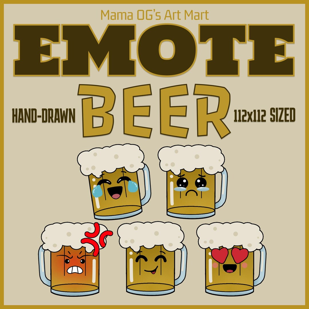 Hand Drawn Beer Theme Emote Pack - Etsy