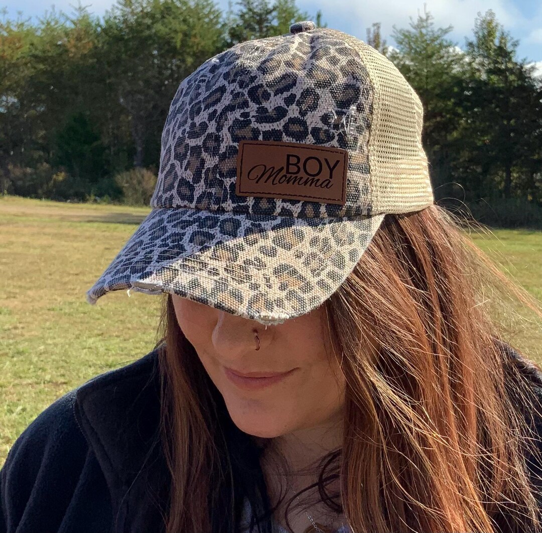 Personalized Hat, Cheetah Leopard Print Distressed Super Cute Baseball ...