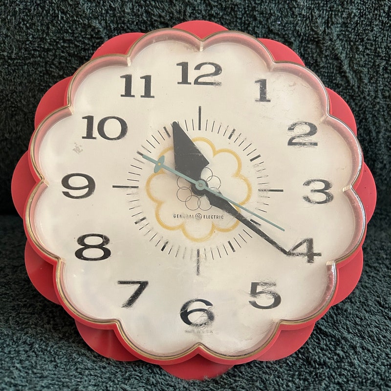 Red Wall Clock - Etsy